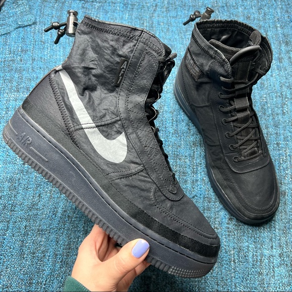 Nike | Shoes | Nike Air Force High Shell Sneakers In Black Graphite ...